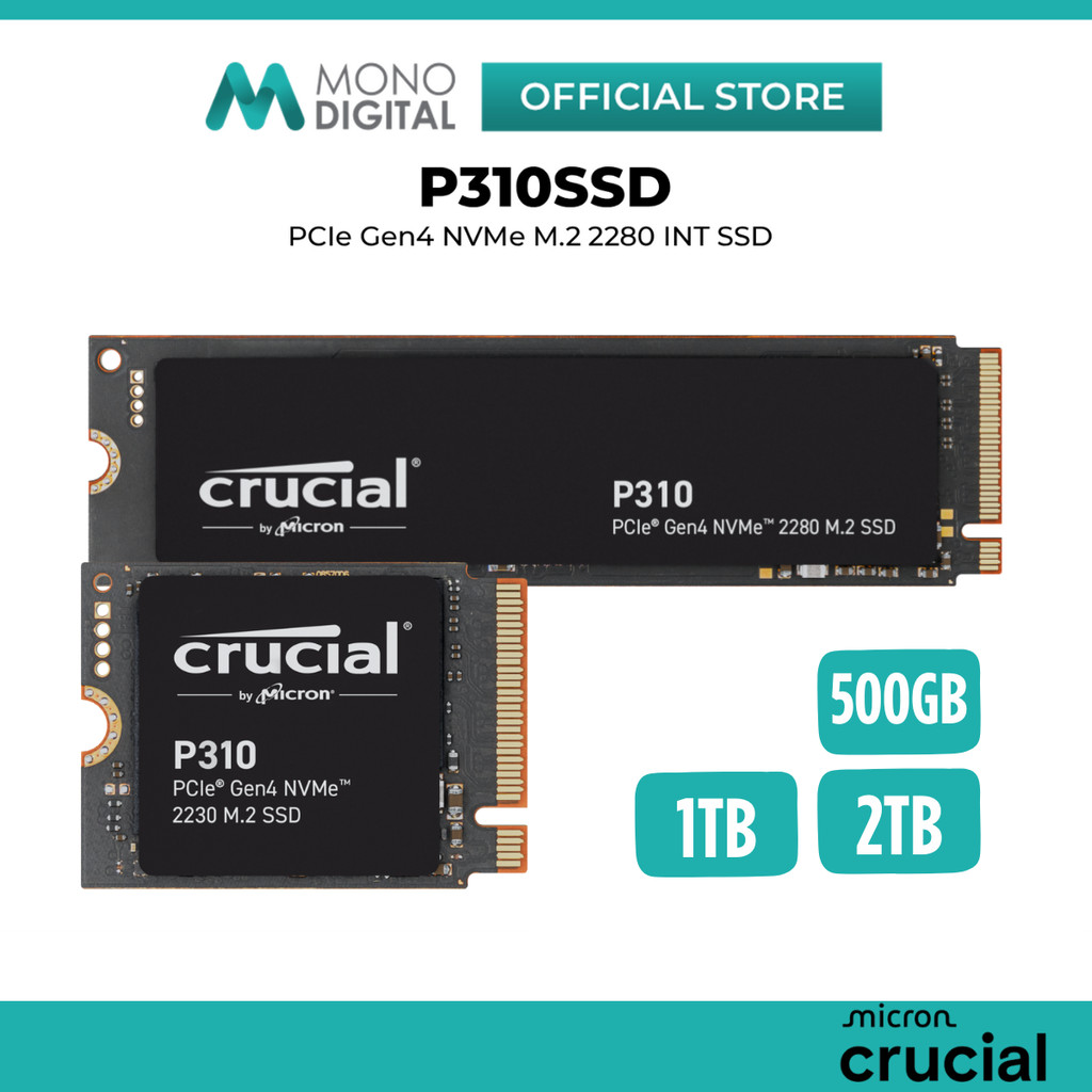 CRUCIAL INT SSD P310 PCIE GEN4 NVME M.2 SSD 2230 / 2280 INTERNAL SOLID ...