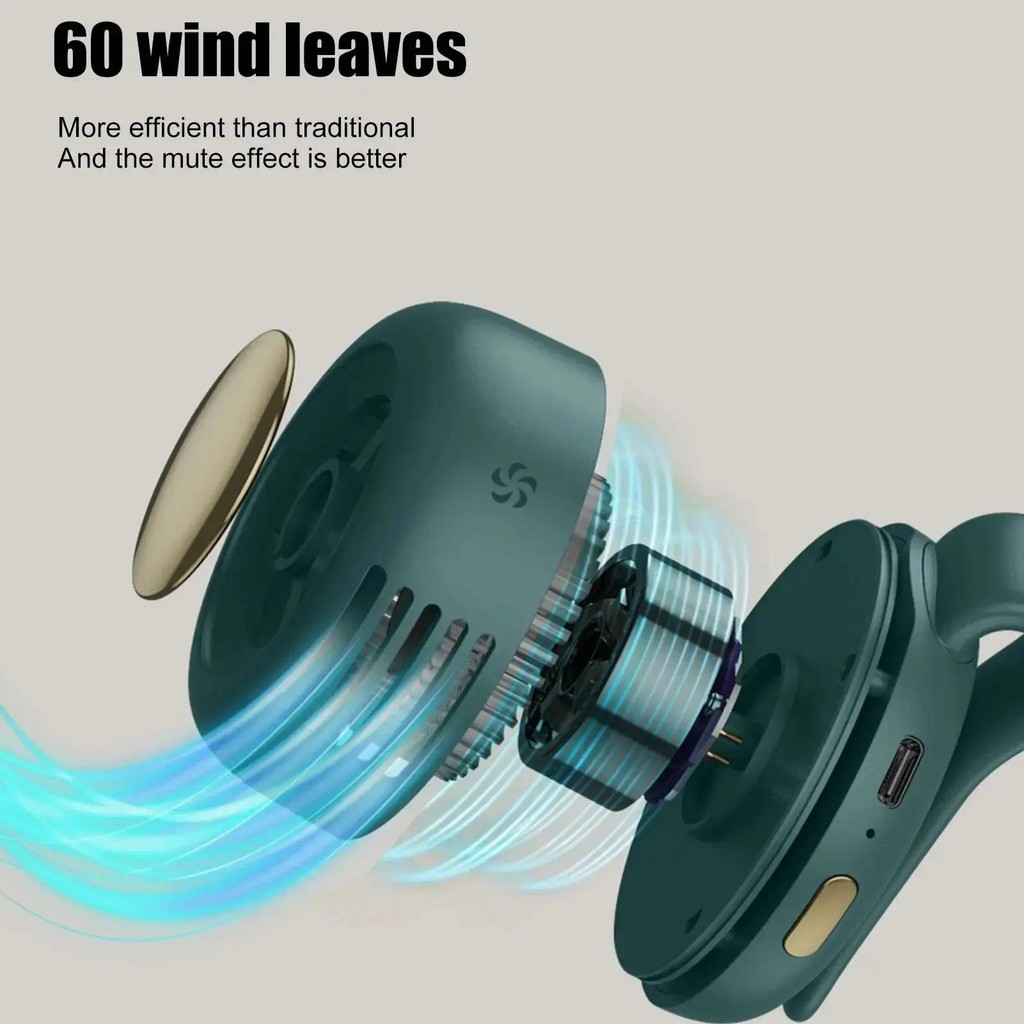 MF019 Clip-On Mini Fan Hands-Free 3-Speed Whirlwind Cooling, Snap-On ...