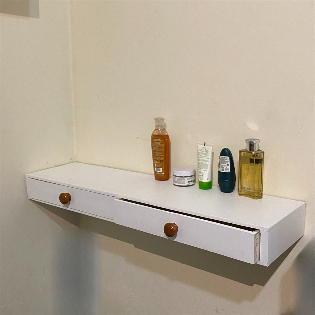 Minimalist Wall-Mounted Cosmetic Dressing Table Aesthetic Hanging Make ...