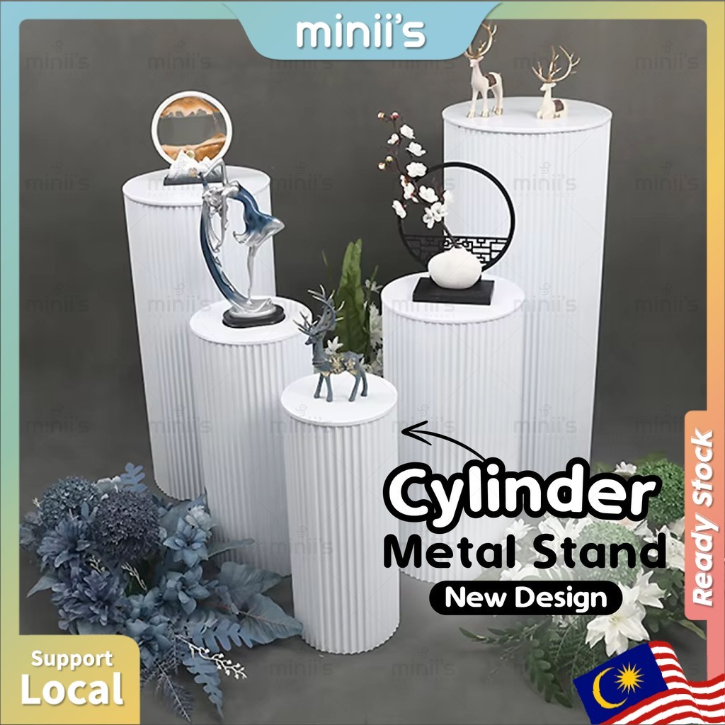 MINIIS Round Cylinder Stand Decoration Stand Metal Display Stand ...