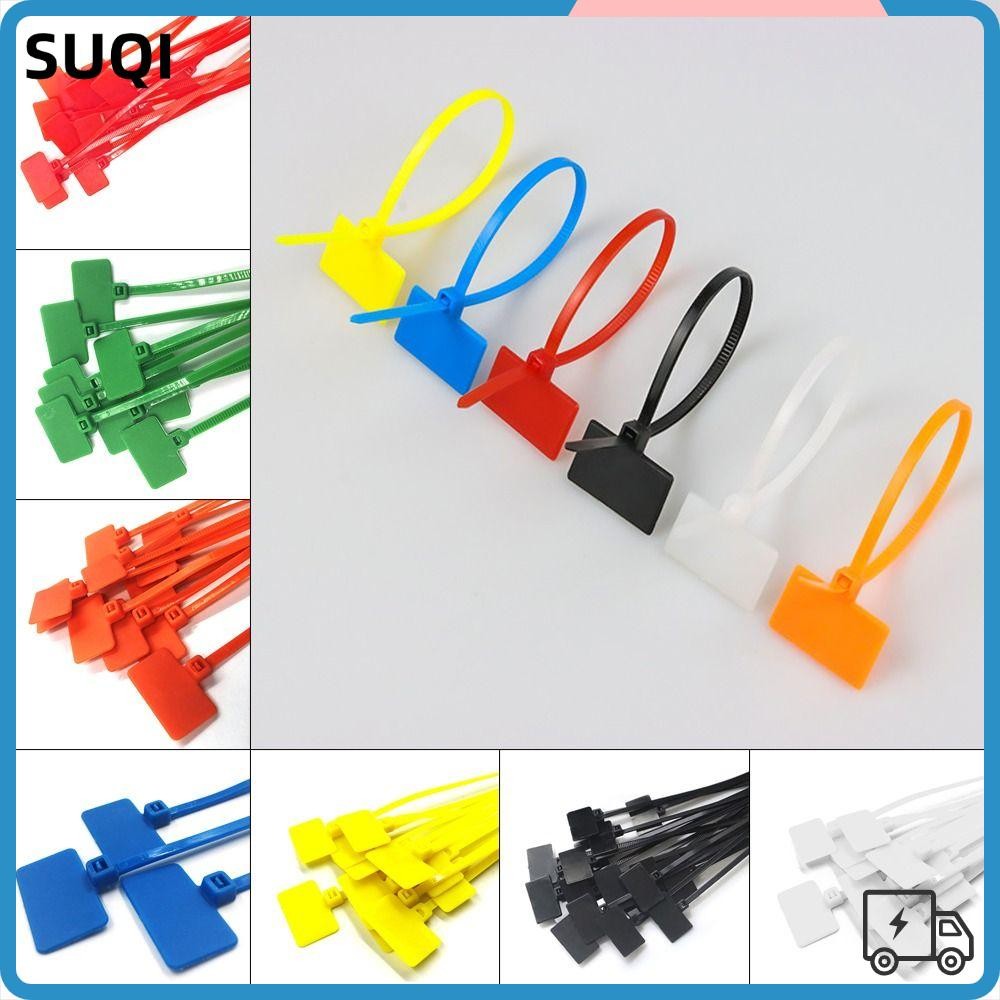 LUCKY-SUQI 100pcs Cable Tag Easy Mark Tag Labels Self-locking Zip Ties ...