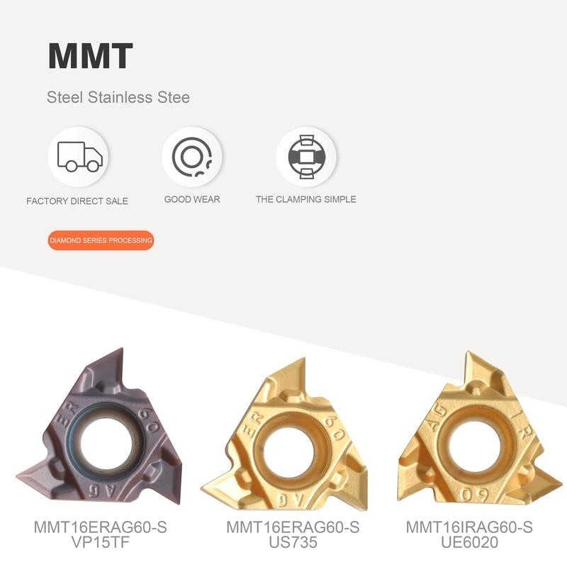 10pcs MMT16ER AG60-S MMT16IR AG60-S VP15TF UE6020 Carbide insert MMT 16ER 16IR thread turning ...