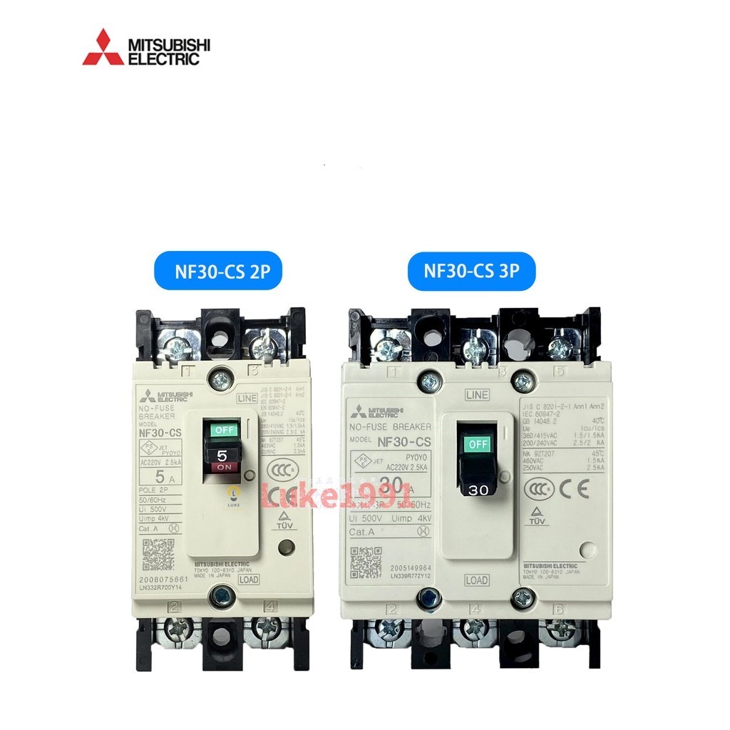 Mitsubishi Circuit Breaker 2P 3P Air Switch NF30-CS 3A 5A 10A 15A 20A 30A | Shopee Malaysia