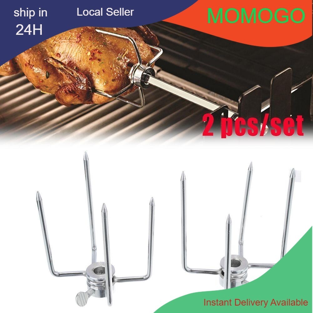 Stainless Steel Spit Rod bbq fork Grilled Charcoal Chicken bbq grill ...