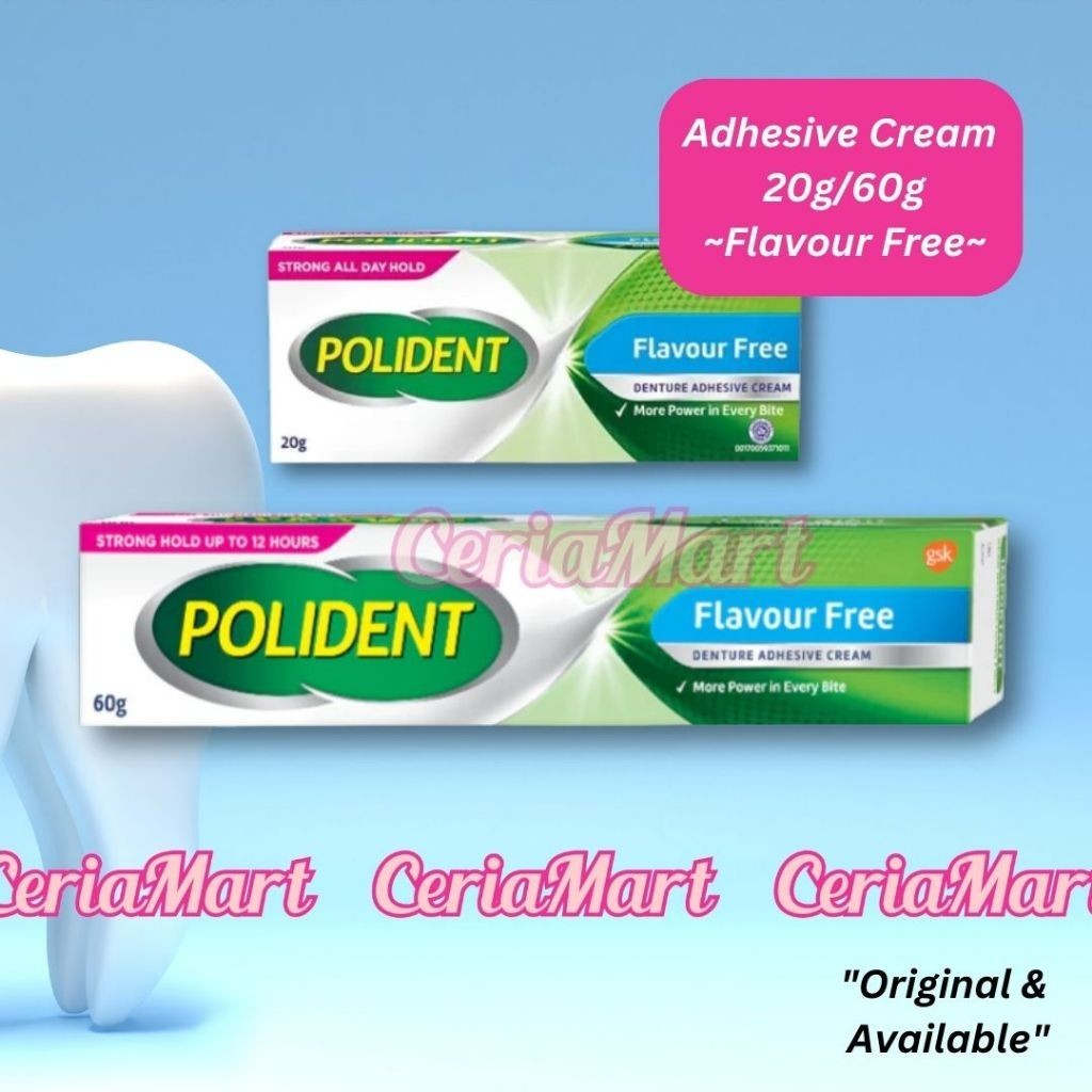 POLIDENT DENTURE ADHESIVE CREAM- FLAVOUR FREE 20G/60G | Shopee Malaysia
