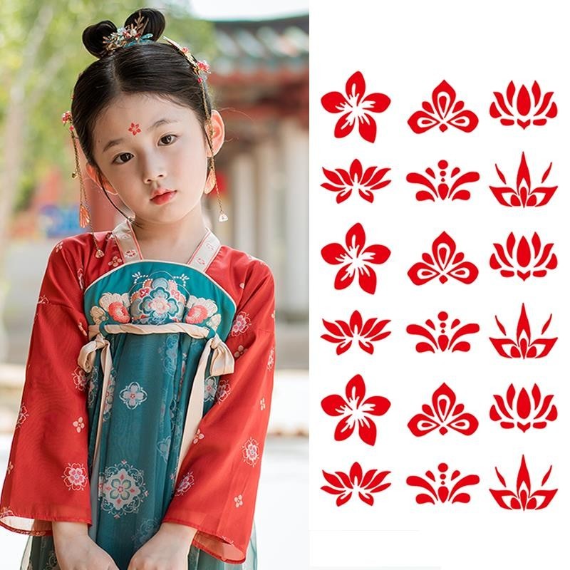 Children Huadian Eyebrow Stickers Baby Forehead Decals Ancient Costume ...