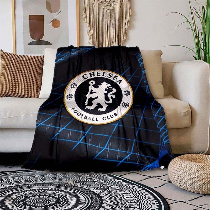 Chelsea Football Club Warm Fleece Blanket Soft Warm Blanket Club Logo ...