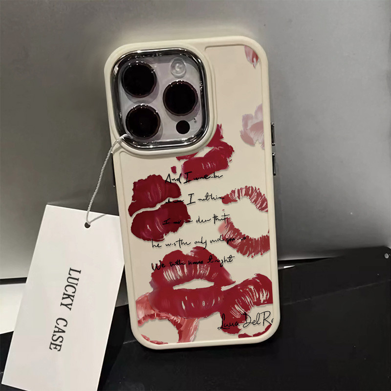Red Lip Print Pattern Phone Case Compatible for IPhone 15 14 13 12 11 ...