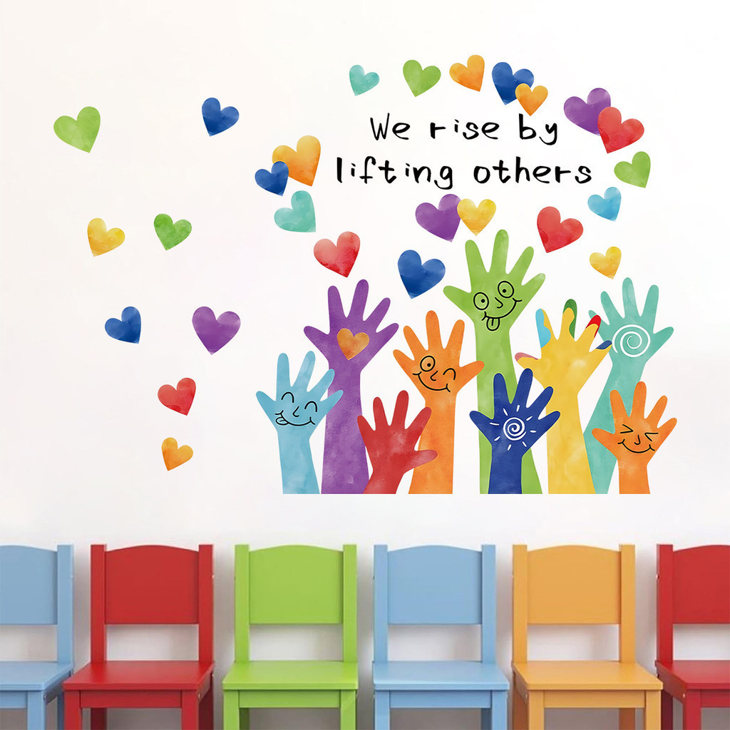 Childlike Colorful Graffiti Small Hand Cartoon Wall Stickers Children's ...