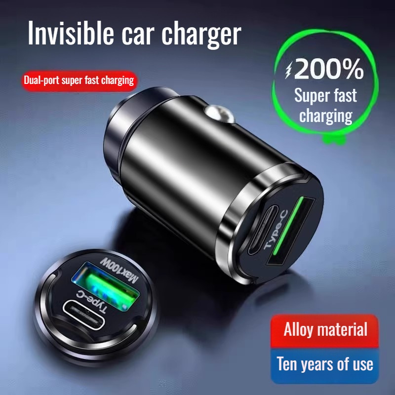 [200% Super Fast Charging] Car Invisible 3-In-1 Mini Converter Fast ...