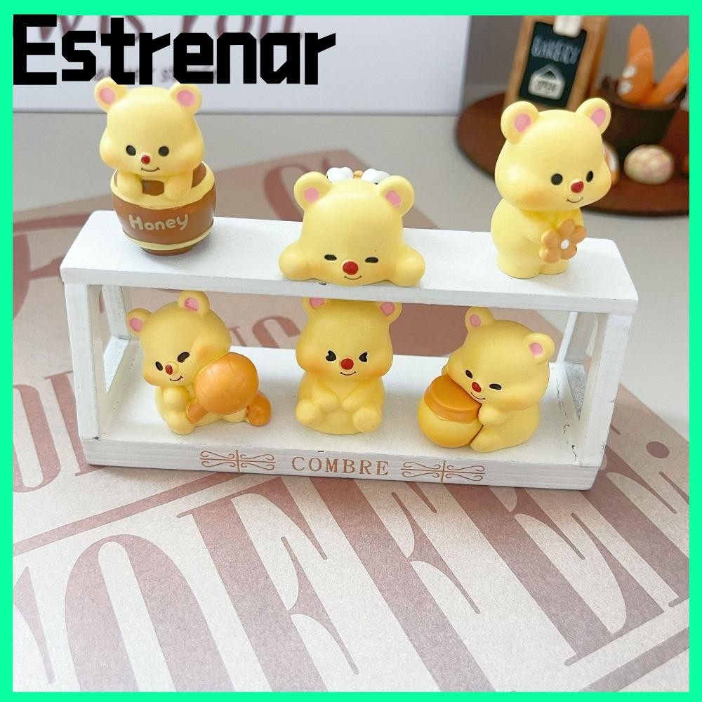 ESTRENAR 6Pcs Butter Bear Figure Ornaments, Mini Jewelry Making DIY ...