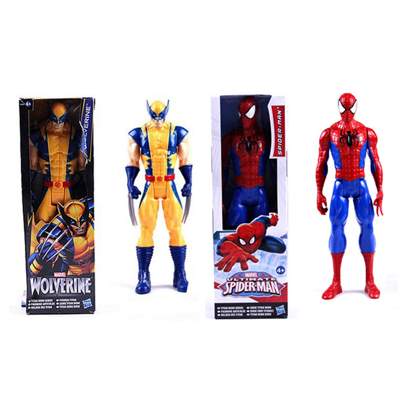 Marvel Superheroes Figurine 30cm PVC Wolverine Deadpool Thor Ironman ...