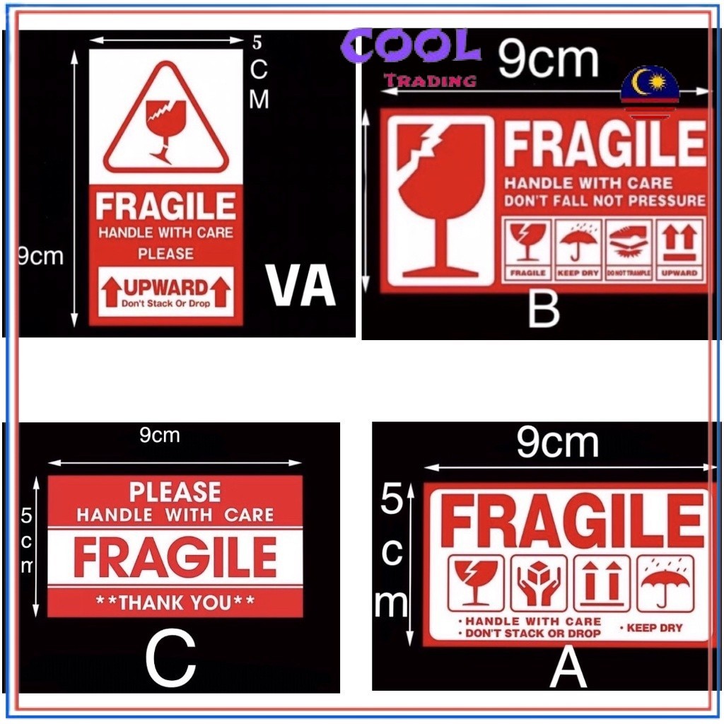 PPP Sticker Fragile Packing Logistic Handle Care Don't Fall Not ...