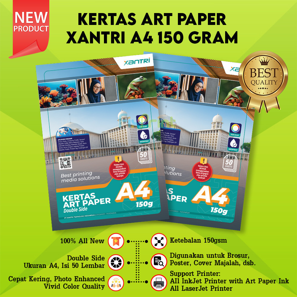 50 pcs Art Paper A4 150gsm 150 gms Print Photo Double Side Art Paper ...