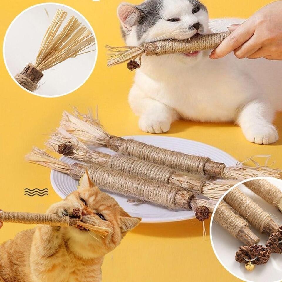 Raffia Grass Bite Stick Cat Pet Teething Stick Cat Celestial Hemp Rope ...
