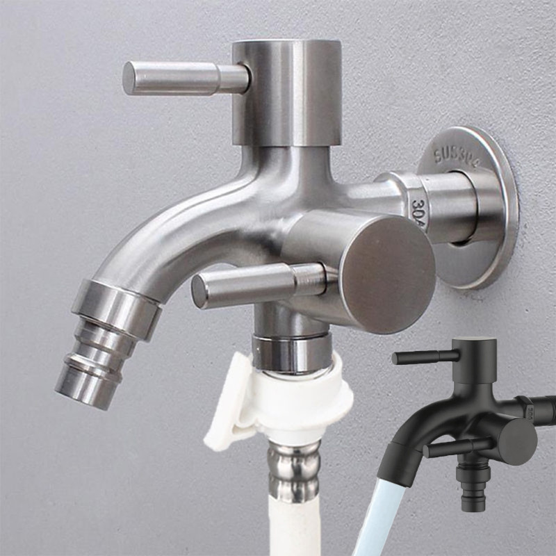304 Stainless Steel Double Tap Multifunctional Faucet Bathroom Toilet ...