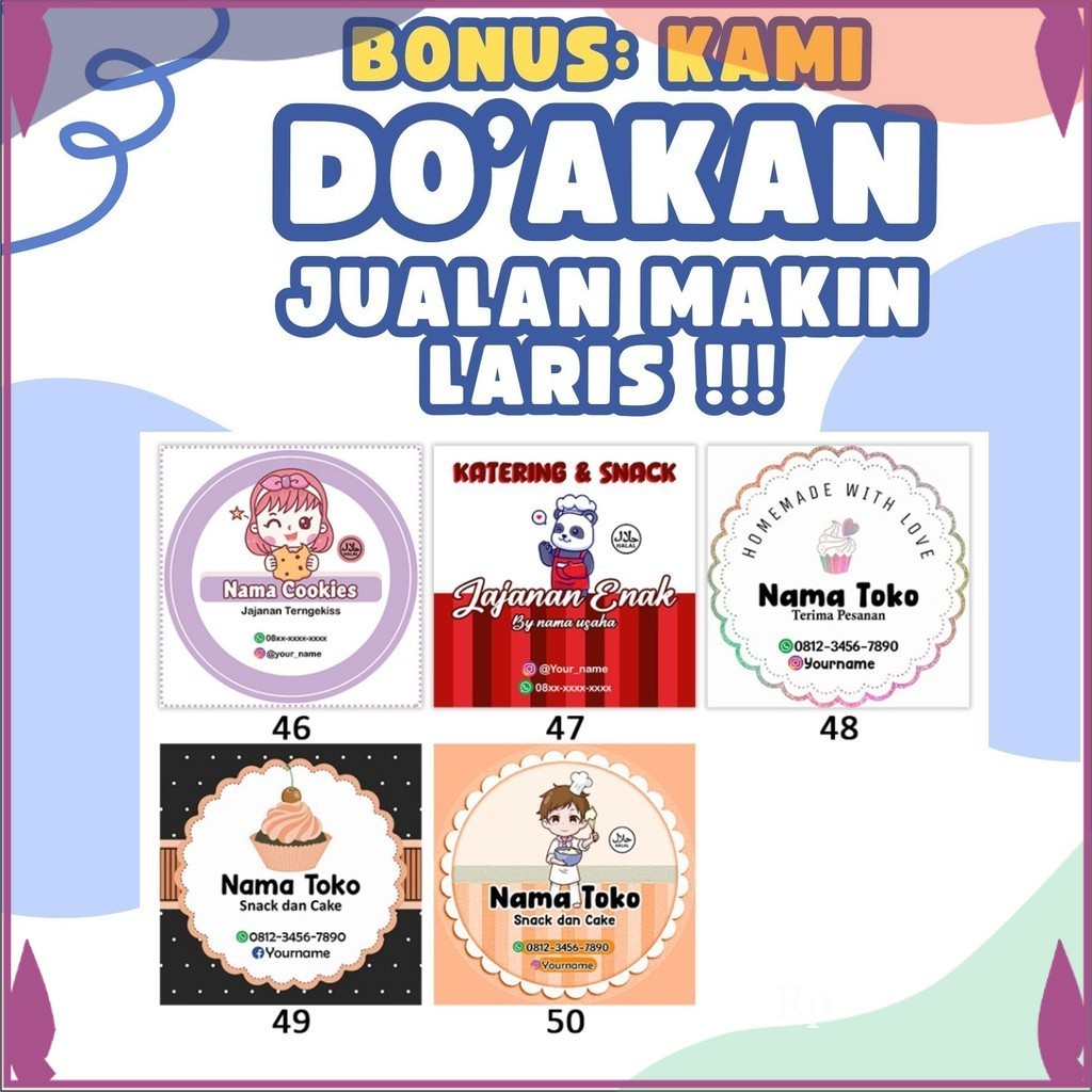 Print Food Box LABEL STICKER Cake Bread STICKER Lunch Box CUSTOM ...