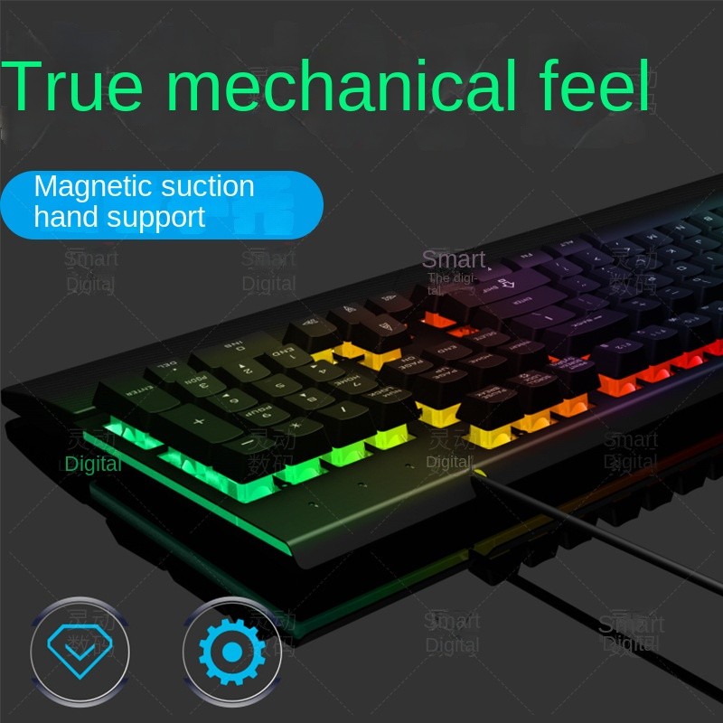 Mechanical Feel Internet Cafe Keyboard Game Breathing Light Luminous ...