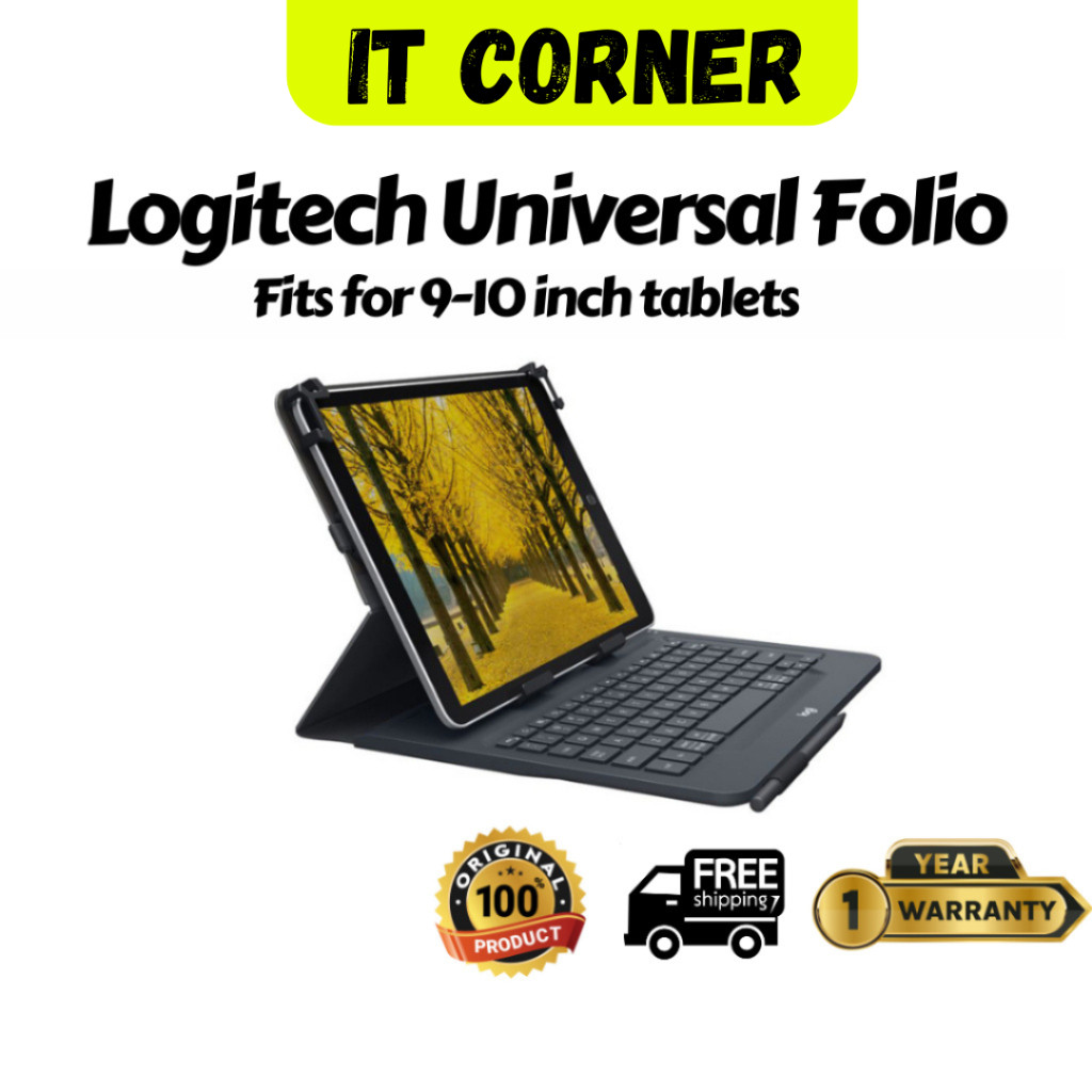 Logitech Universal Folio with Integrated bluetooth keyboard for 9-10 ...