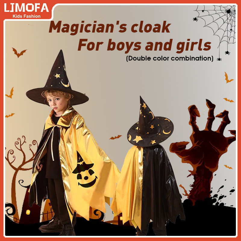 [COD] 2Pcs/Set Kids Childrens' Halloween Costume magician Cloak Cape ...
