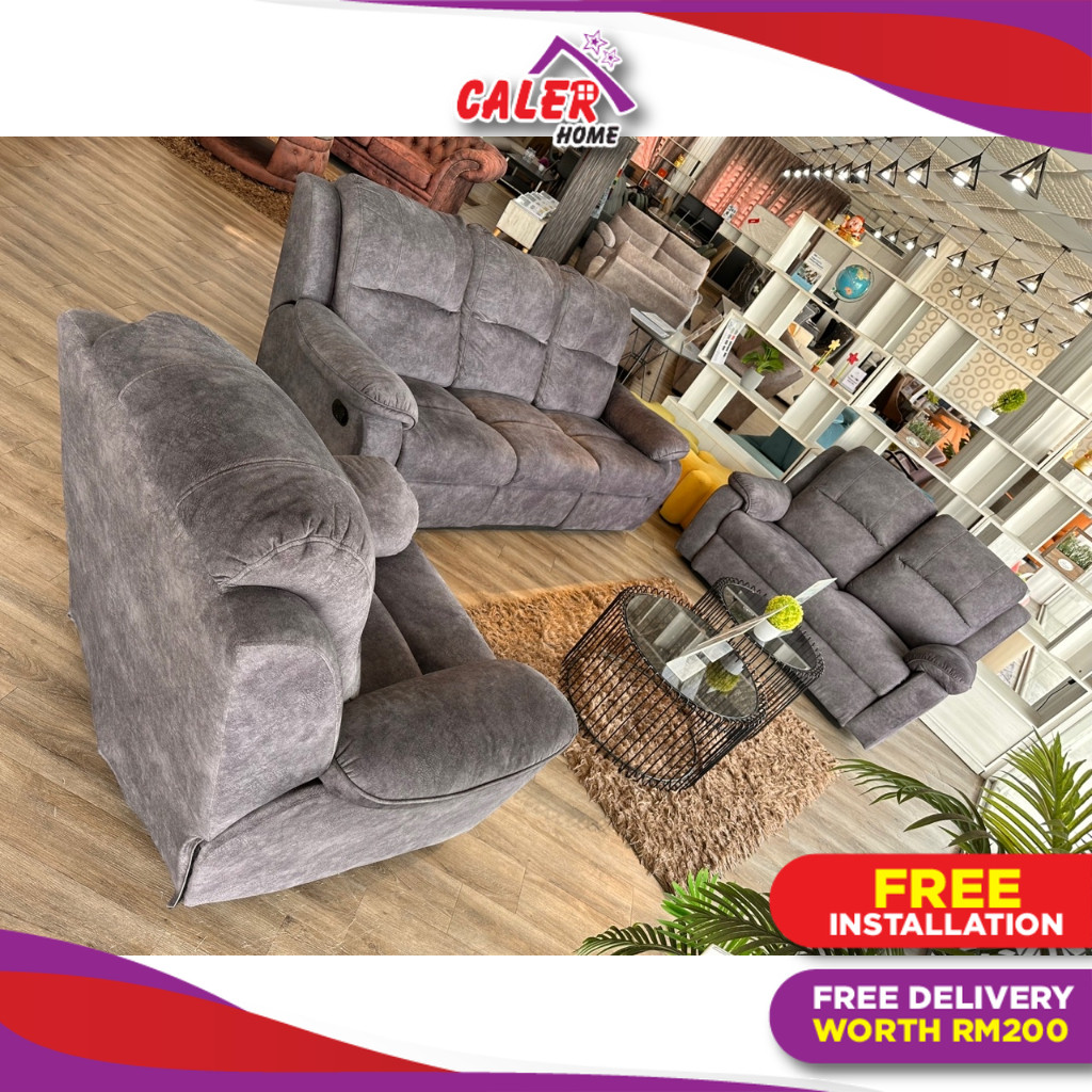 Caler Home Cozy 1 + 2 + 3 Fabric Sofa Set [Free Installation] | Shopee ...