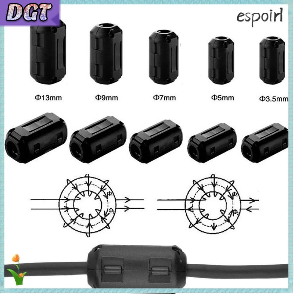 DGT Choke Coil EMI RFI Noise, Snap Type Ring Core Ferrite Bead Clamp ...