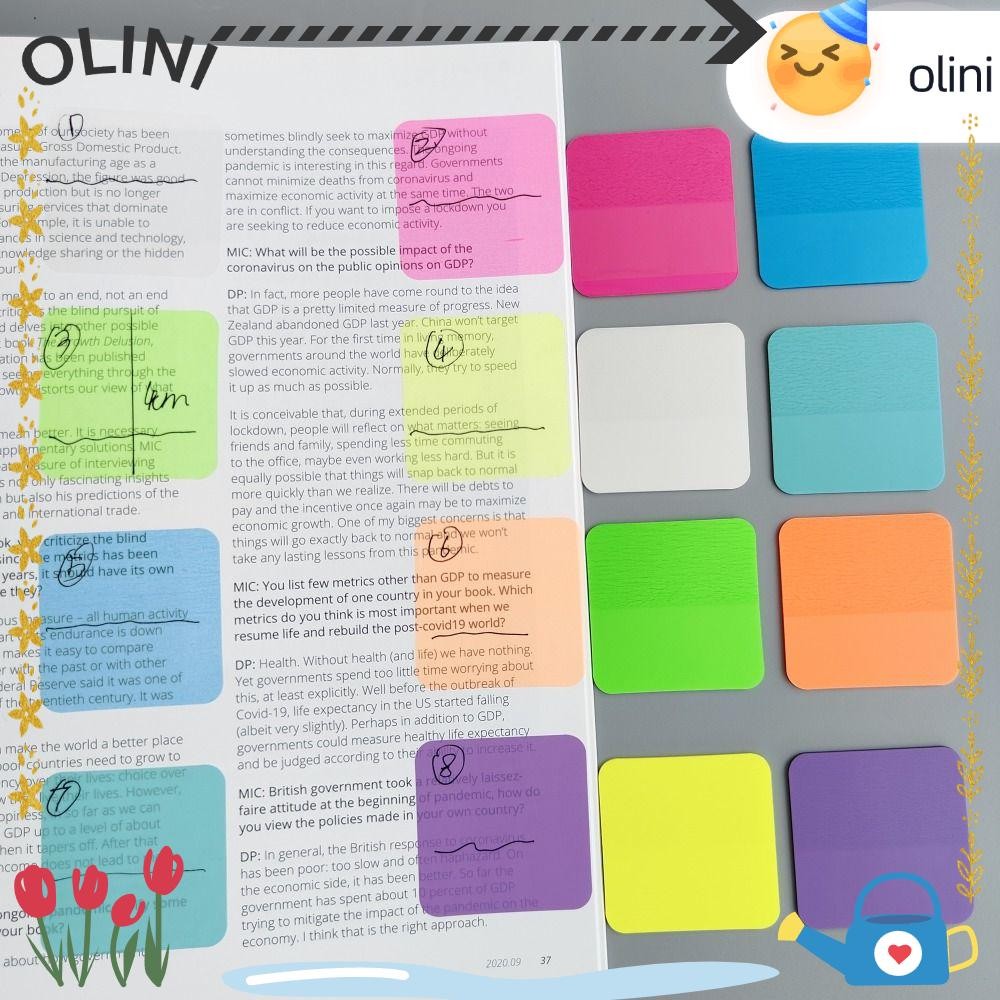 OLINI 160 Sheets Stickers, Notepad Fluorescent Color Sticky Notes ...