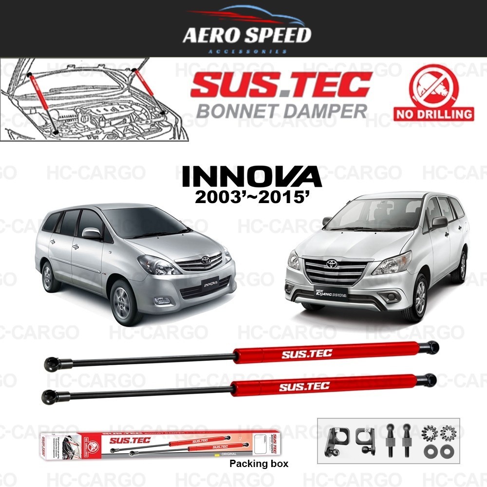 Toyota Innova 2003 - 2015 Sustec Front Hood Damper Bonnet Gas Lifter ...