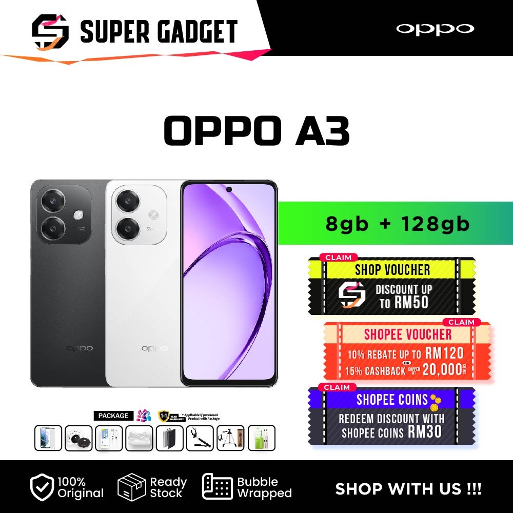 OPPO A3 [8GB RAM 128GB ROM] - Original OPPO Malaysia | Shopee Malaysia
