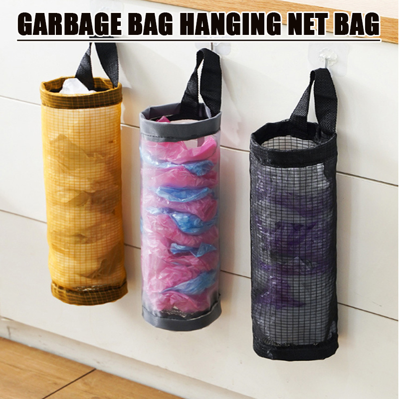 Garbage Bag Hanging Net Bag Wall-Mounted Kitchen Garbage Bag Holder for ...