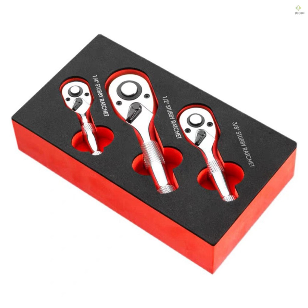 1/2 3/8 1/4 Inch Drive Stubby Ratchet Flex Head Ratchet Set Mini Stubby ...