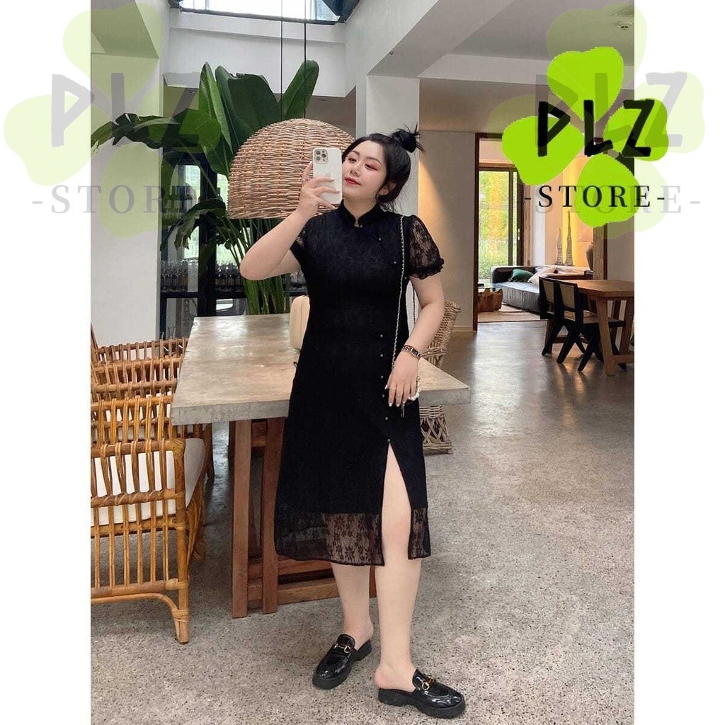 旗袍 【M-5XL 40-150KG】240斤大码设计感改良旗袍蕾丝夏季新款胖mm300斤宽松显瘦连衣裙女 2025 CNY plus size extra large size ...