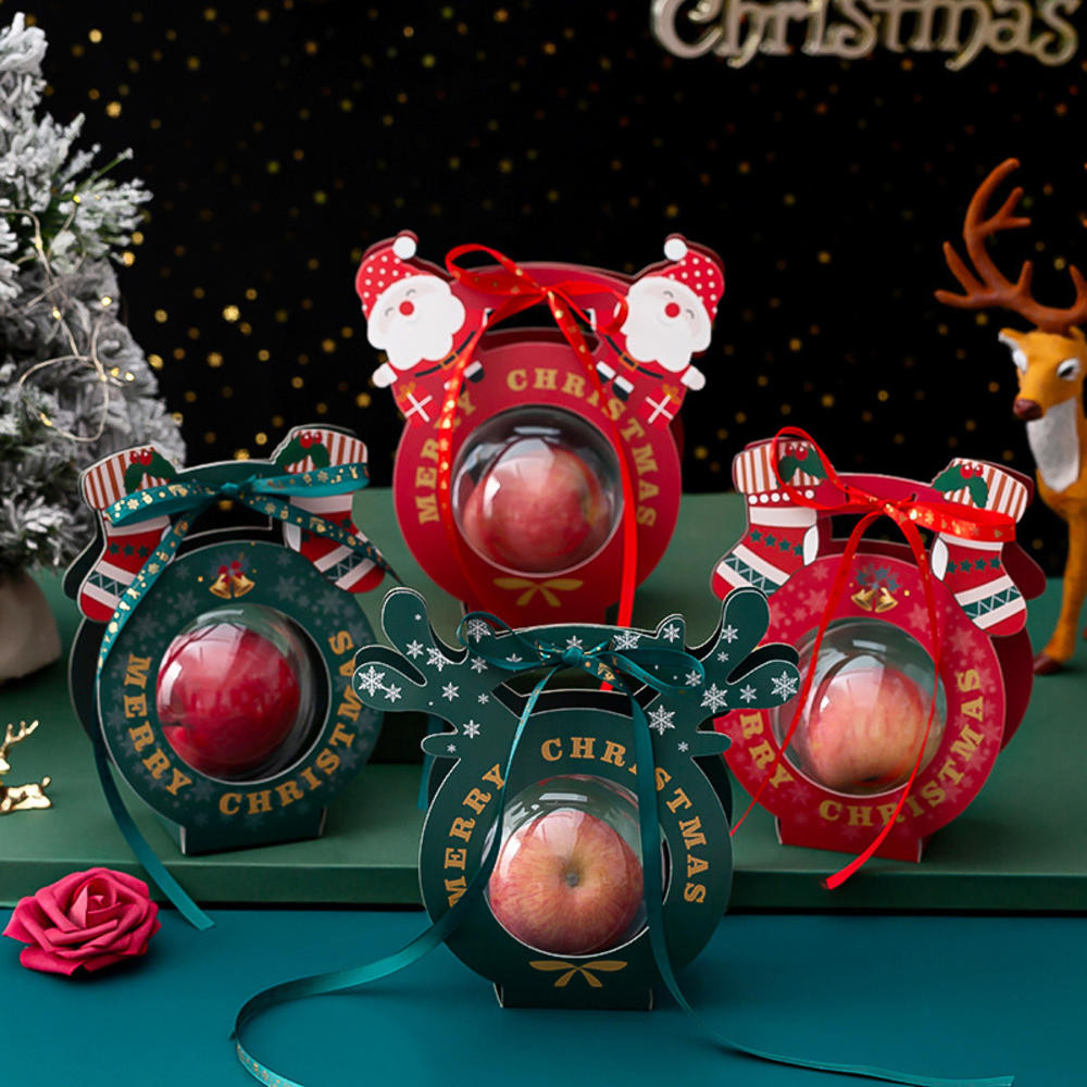 Christmas Kraft Goody Gift Boxes Christmas Eve Apples Gift Box Mousse ...