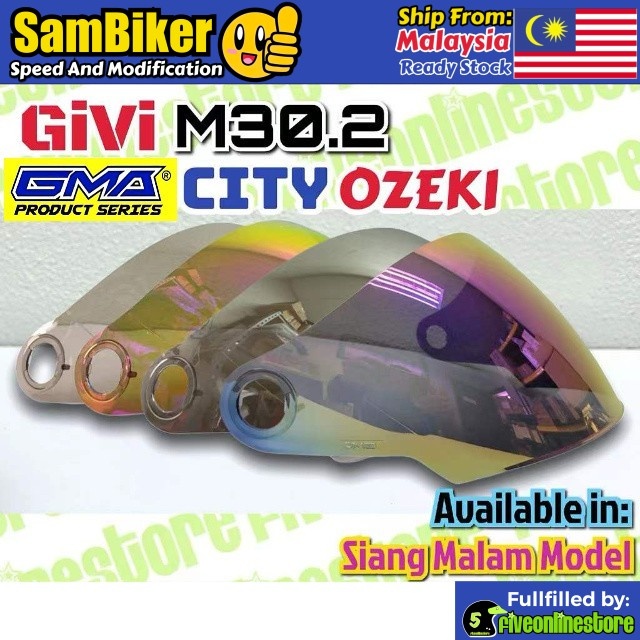 GIVI M30.2 Laser City Ozeki Visor Siang Malam Compatible Visor READY ...