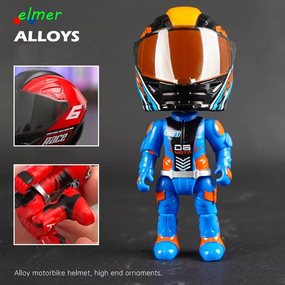 ELMER Simulated Motorcycle Rider Doll, Flexible Movable Limbs Transform ...