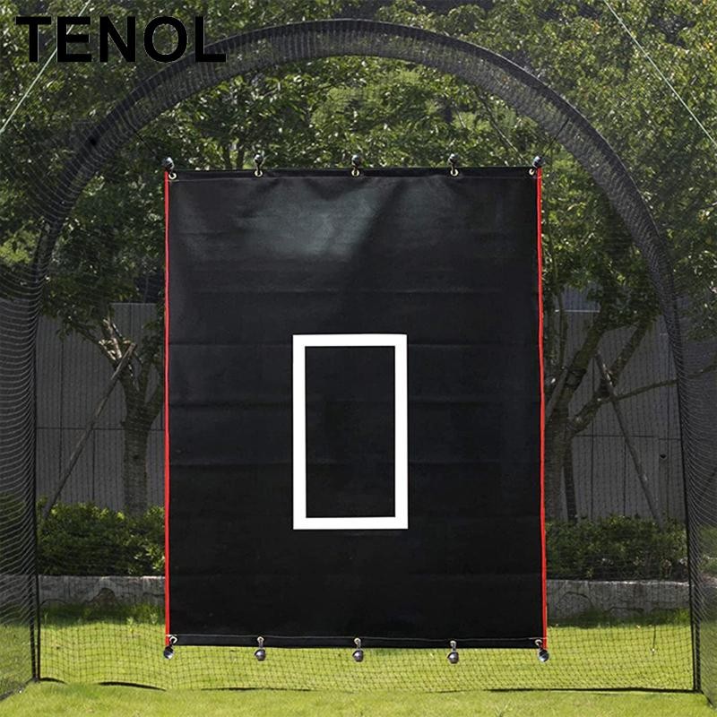 TENOL Baseball Batting Cage Backdrop Folding Rolling with Strike Zone ...