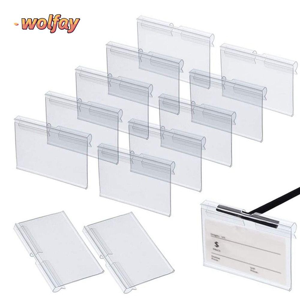 YOLANDA 50PCS Label Holder, Transparent Signage Price Tag Holder ...