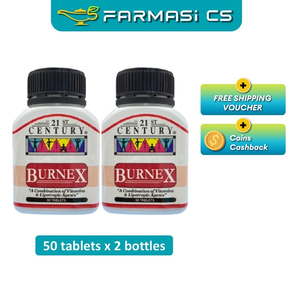 21st Century Burnex 50 Tablets x 2 Bottles EXP:06/2027 [ Farmasi CS ...