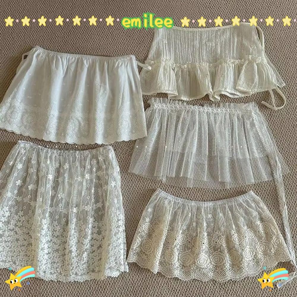 EMILEE Mini Layered Skirt - Casual High Waist Pleated Y2K Lace-Up ...