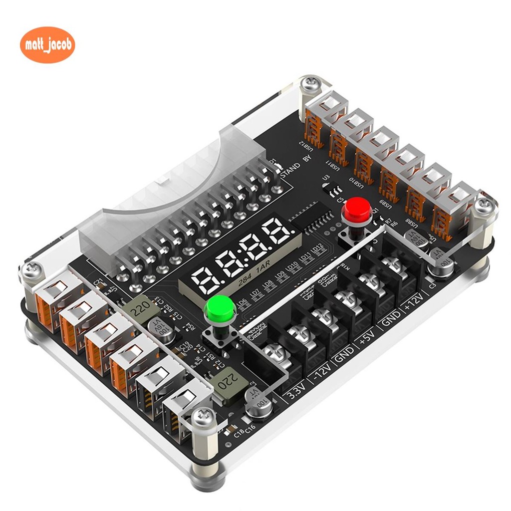 ATX Power Supply Breakout Board and Case Kit with 3.3V, 5V, 12V,-12V ...