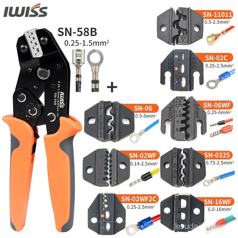 DuPont Terminals Crimping Pliers Kit Interchangeable Die Wire Crimper Tools Set SN-58B XH2.5 ...