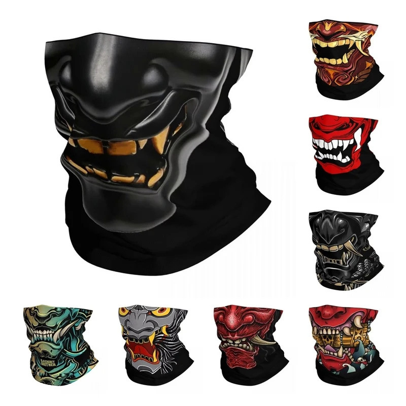 Oni Dark Samurai Bandana Neck Cover Hannya Japanese Demon Yokai Grillz ...
