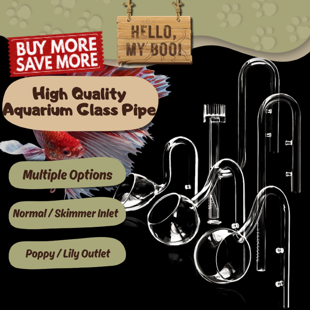 Aquarium Glass Inflow Outflow Pipe | Lily Poppy Outlet Skimmer | 鱼缸百合管 ...