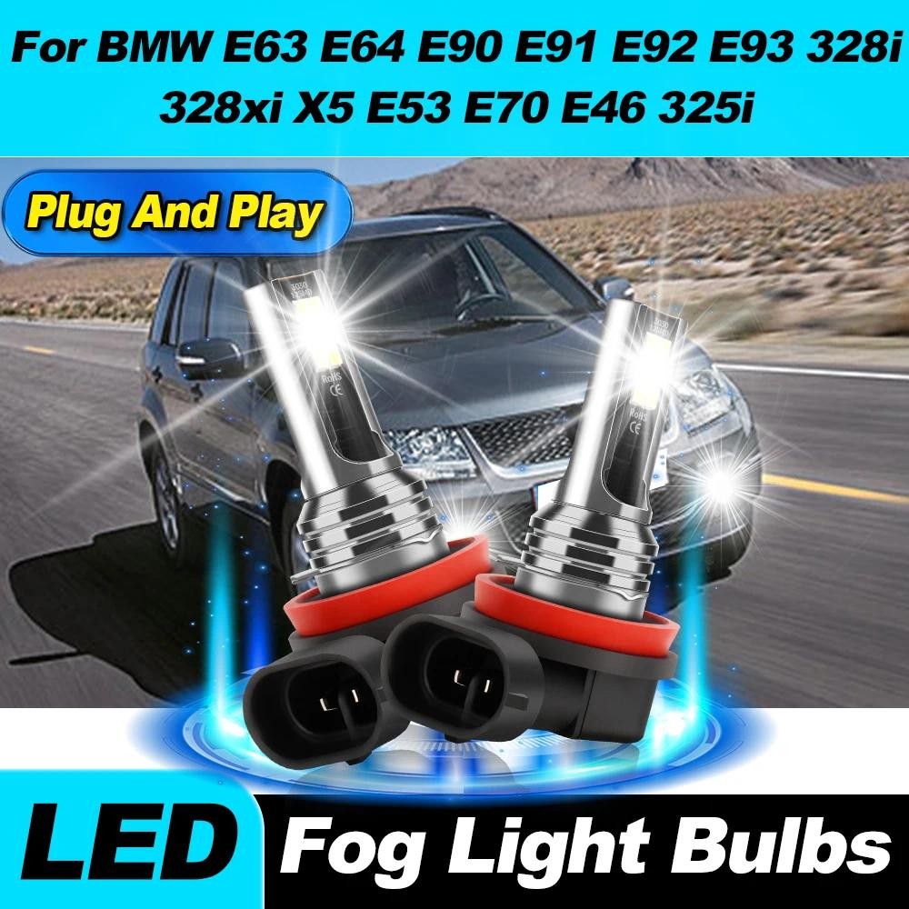 2Pcs 60W LED Fog Lamps 20000LM H8 H9 H11 Car Fog Lights 12V For BMW E63 E64 E90 E91 E92 E93 328i ...