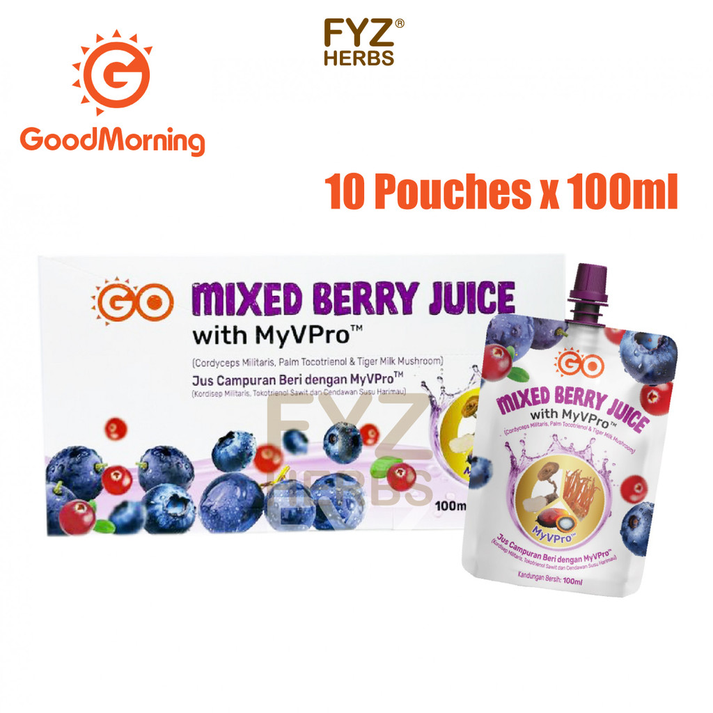 [1 Box] GoodMorning Mixed Berry Juice With MyVPro (100ml x 10 Pouches ...