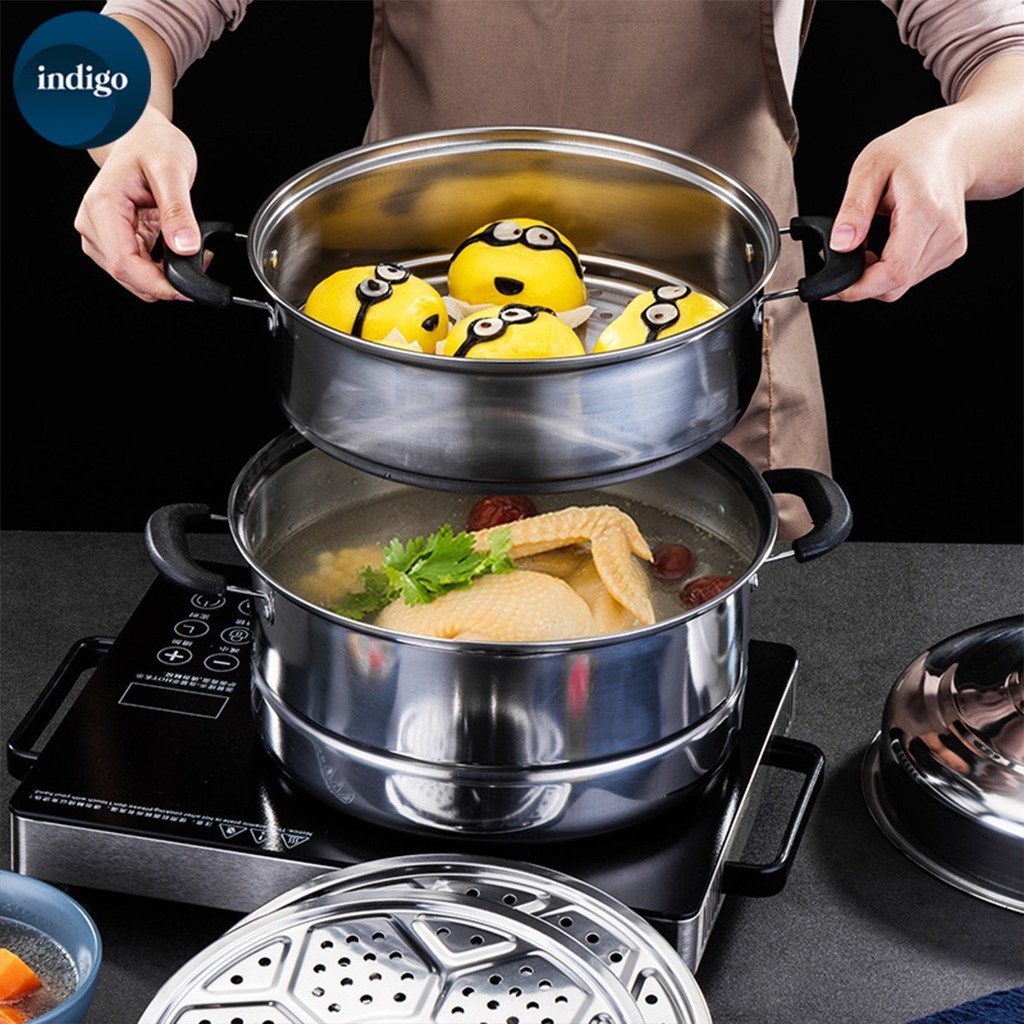 Hot Pot Steamer Three Multifunctional Steam Pot Home Stainless Steel ...