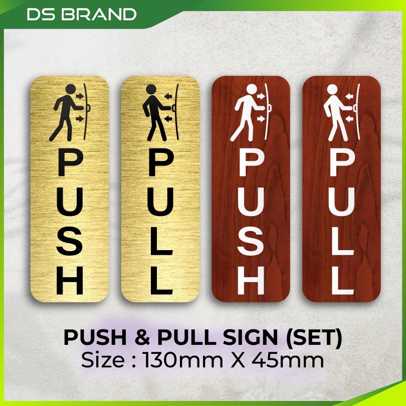 Premium Signage Pejabat & Kedai/ Printing Signage Push Pull Tolak Tarik ...