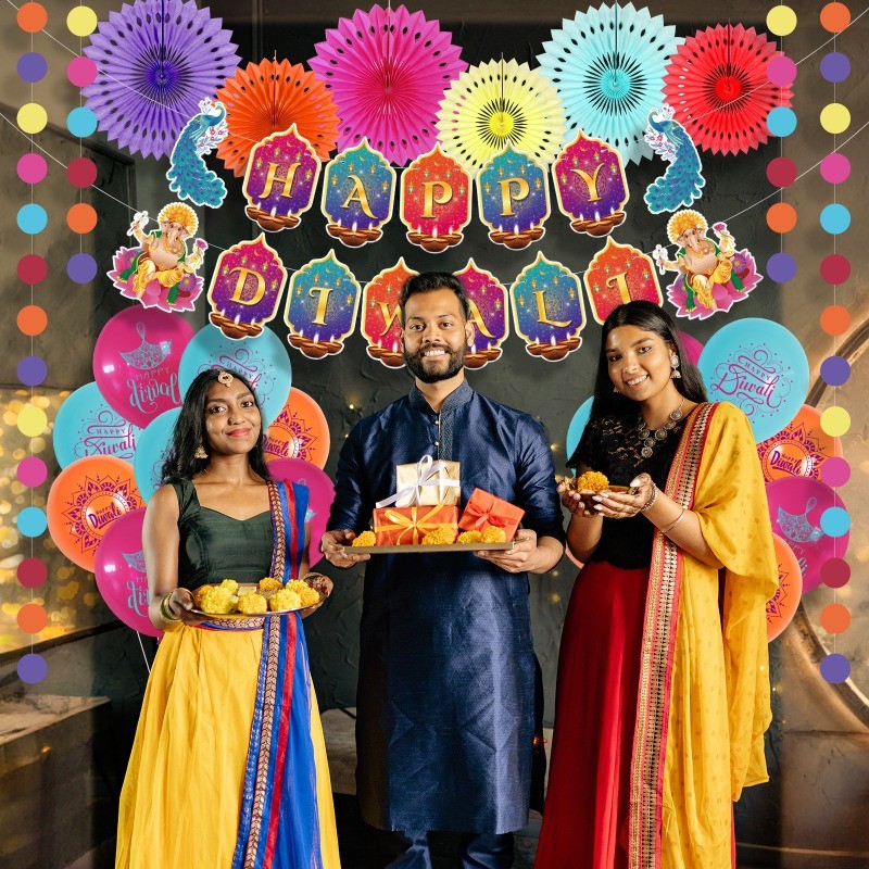 [Ready Stock]New Deepavali Theme Party Background Decorations Set ...