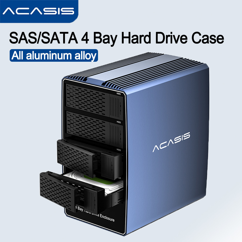 ACASIS 4 Bay SAS/SATA Hard Drive Enclosure 2.5/3.5 Inch External SAS ...
