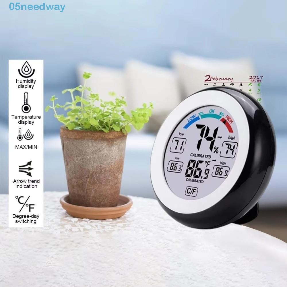 NEEDWAY Digital Thermometer Hygrometer, LCD Display Circular ...